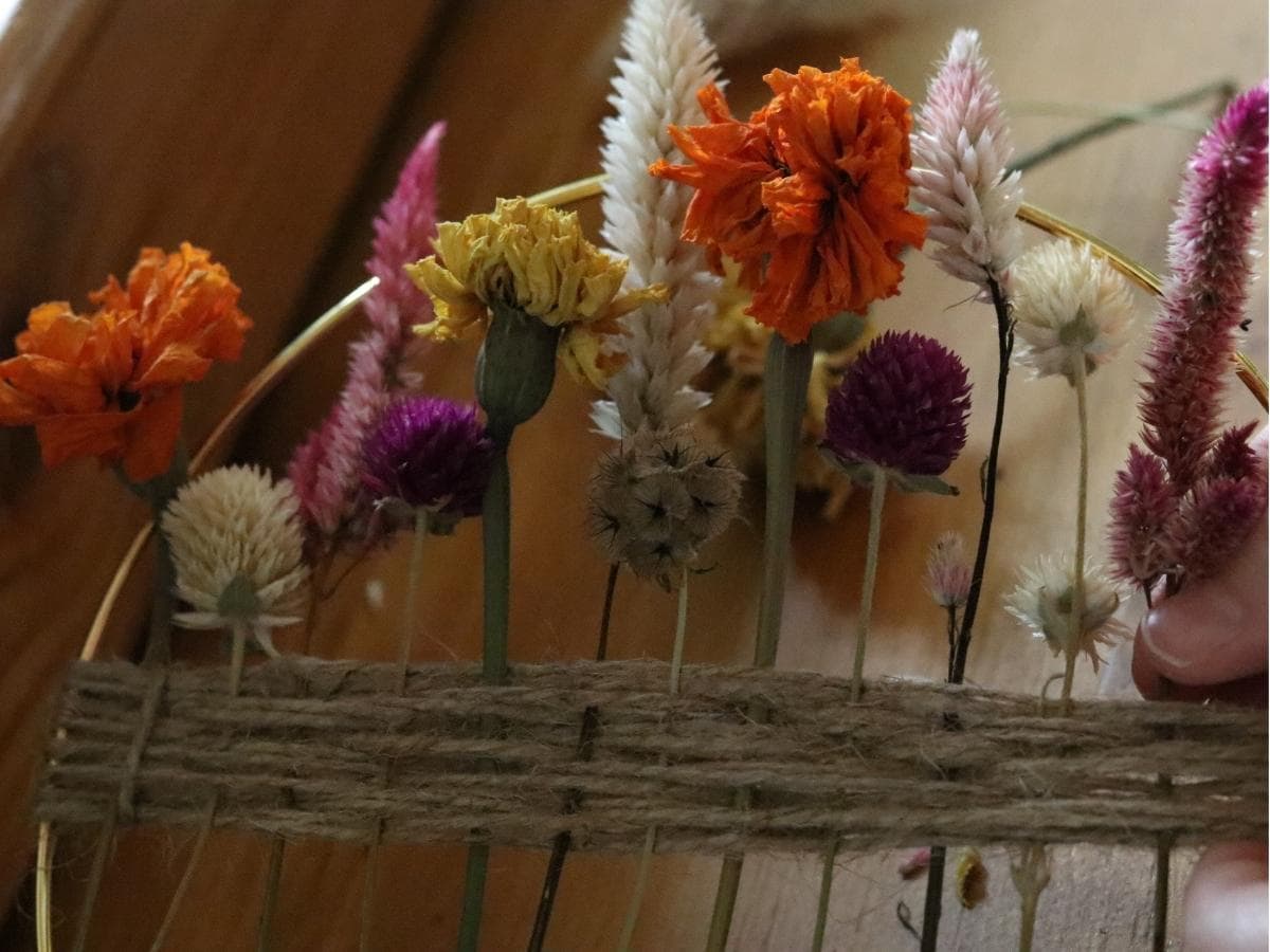 How To Make A Floral Spring Wreath With Dried Flowers - Heartwood Holler