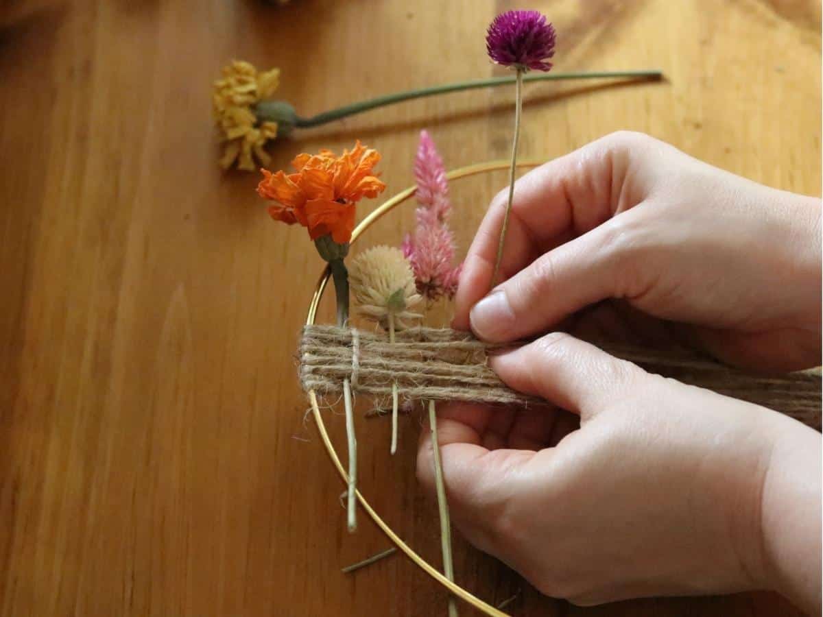 How To Make A Floral Spring Wreath With Dried Flowers - Heartwood Holler